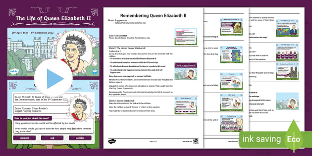 FREE! - Remembering Queen Elizabeth II Assembly Pack - Twinkl
