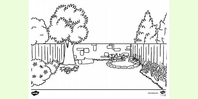 Garden Colouring Page - Activities - Resources - Twinkl