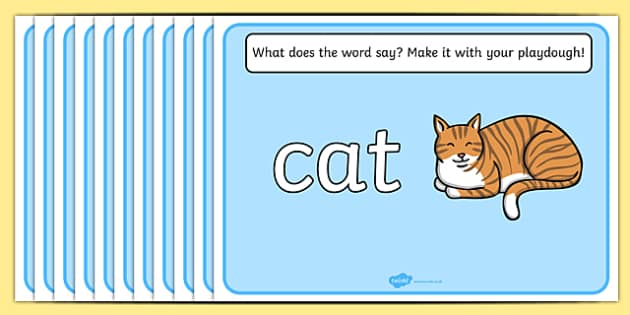 CVC Word Playdough Mats (a) (teacher made) - Twinkl