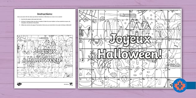Joyeux Halloween! Collaborative Art Pack (teacher made)