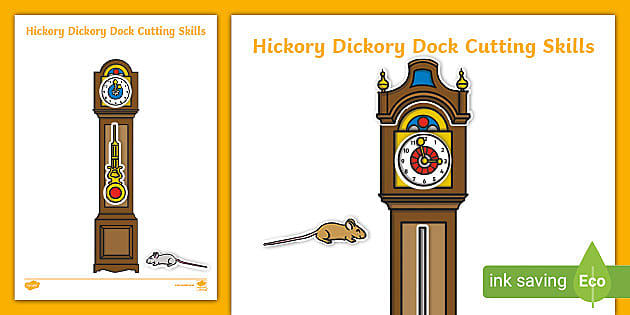 Hickory Dickory Dock Cutting Skills Activity - Twinkl