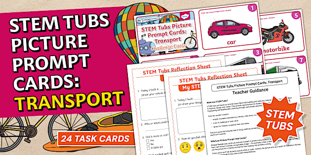 STEM Tubs Picture Prompt Cards: Transport