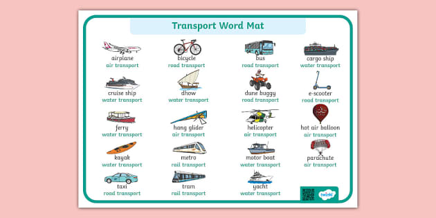 Transport Word Mat (صُمم من قبل مُختصّين)