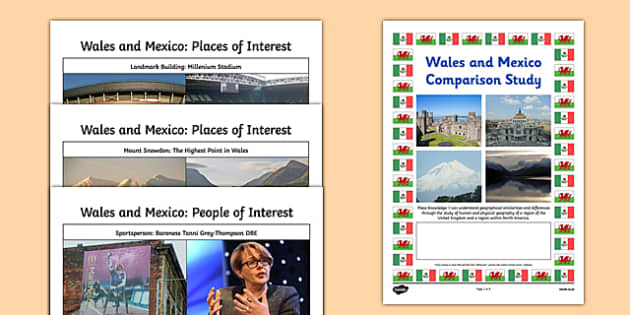 Wales and Mexico Comparison Study Research Booklet - Twinkl