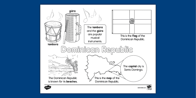 Dominican Flag Coloring Page