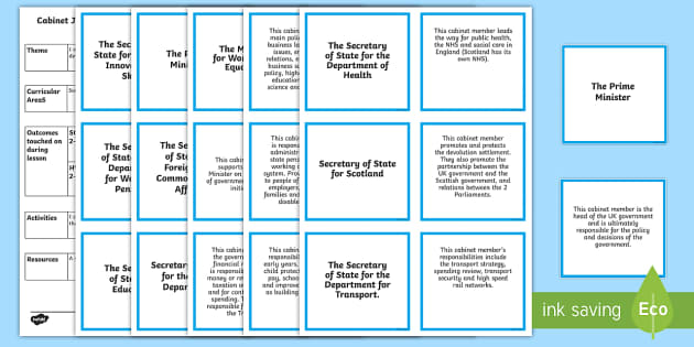 Cabinet Roles Matching Cards (teacher made) - Twinkl