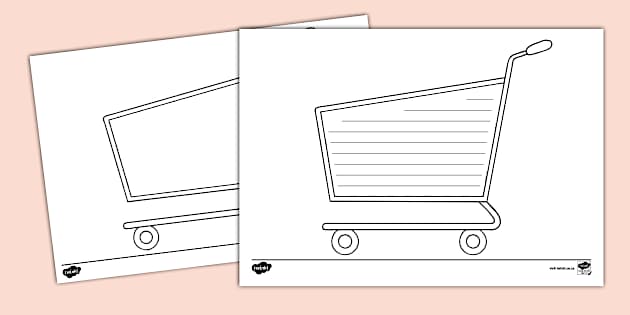Shopping Cart Writing Template (teacher made) - Twinkl
