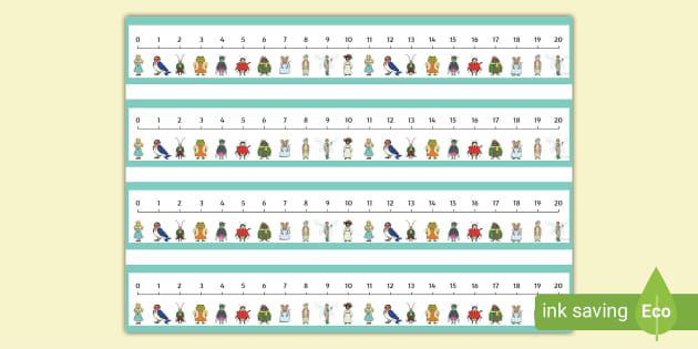 Thumbelina Number Lines 0-20 (nauczyciel wykonał) - Twinkl Thumbelina Number Lines 0-20 (nauczyciel wykonał) - Twinkl