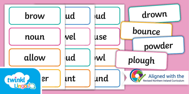Linguistic Phonics Stage 5/6 Phase 4a 'ow' Sound Word Cards