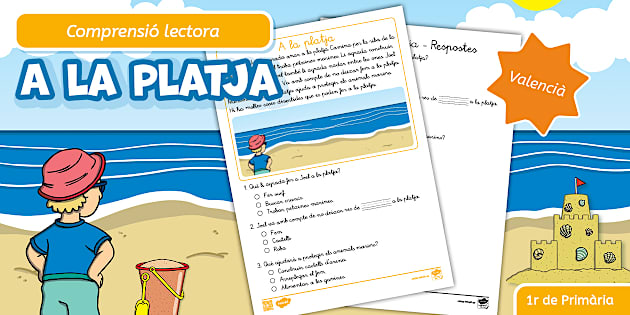 Comprensió lectora: A la platja – 1r de Primària Valencià