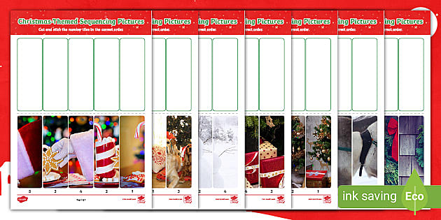 Christmas-Themed Sequencing Pictures (teacher made) - Twinkl