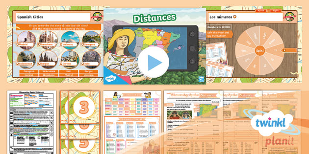 👉 PlanIt Year 6 Spanish Lesson: Distances (teacher made)