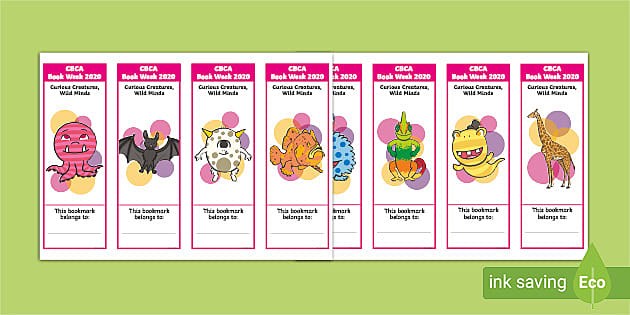CBCA Book Week 2020 Curious Creatures, Wild Minds Bookmarks