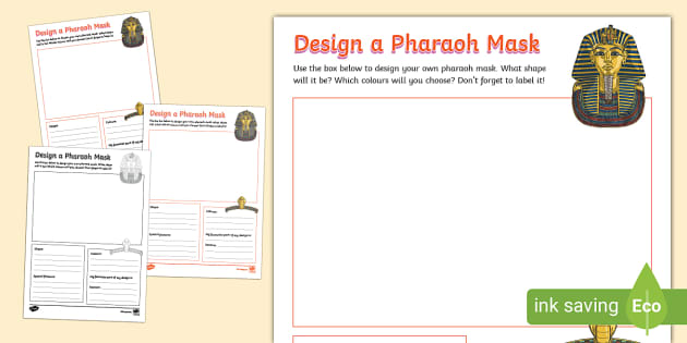 Design a Pharaoh Mask Worksheet (Teacher-Made) - Twinkl
