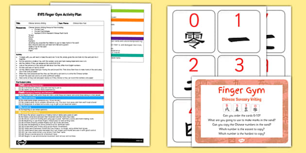 Eyfs Chinese Sensory Writing Finger Gym Plan And Resource Pack