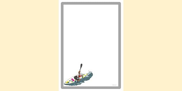 FREE! - Simple Blank Canoe Slalom Border | Page Borders | Twinkl