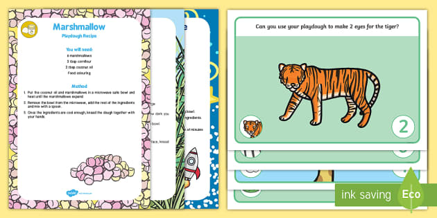 Jungle Animal Number Modelling Dough Recipe and Mat Pack