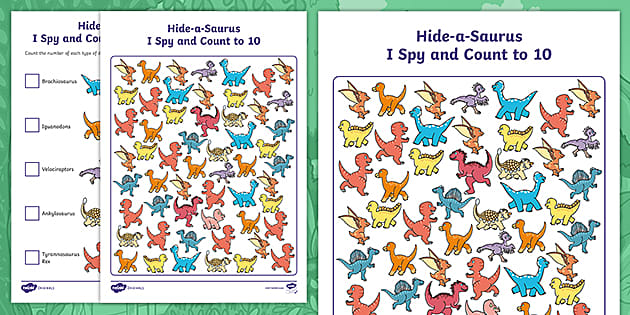 Hide-a-Saurus I Spy and Count Activity to 10