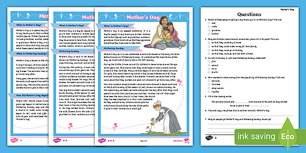 LKS2 Mother's Day Differentiated Reading Comprehension