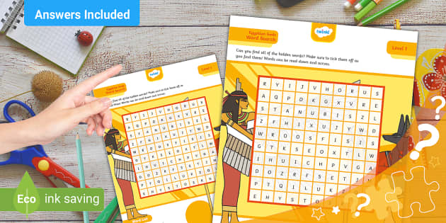 Egyptian Gods Word Search - L1 - Twinkl - Kids Puzzles