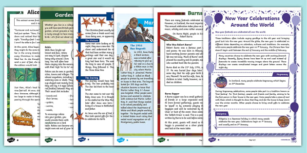 UKS2 January Reading Comprehension Pack - Twinkl