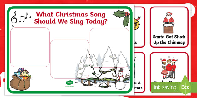 Christmas Songs Choosing Cards (Lehrer gemacht) - Twinkl