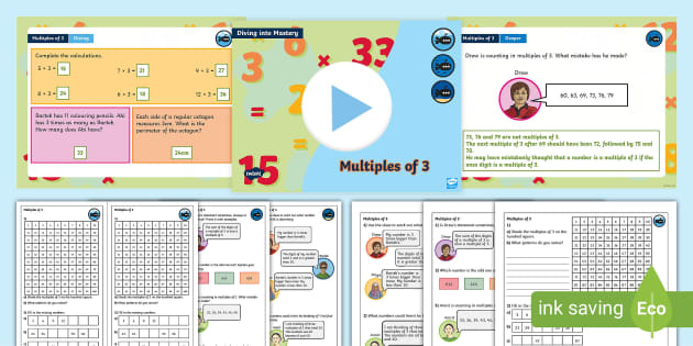 👉 Y4 Diving Into Mastery: Step 1 Multiples of 3 Teaching Pack