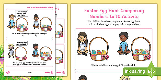 Easter Egg Hunt Comparing Numbers To 10 Twinkl Easter Egg Hunt Comparing Numbers To 10 Twinkl