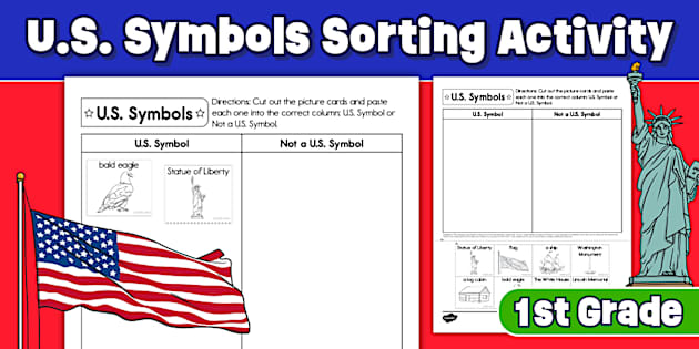 First Grade U.S. Symbols Sorting Activity