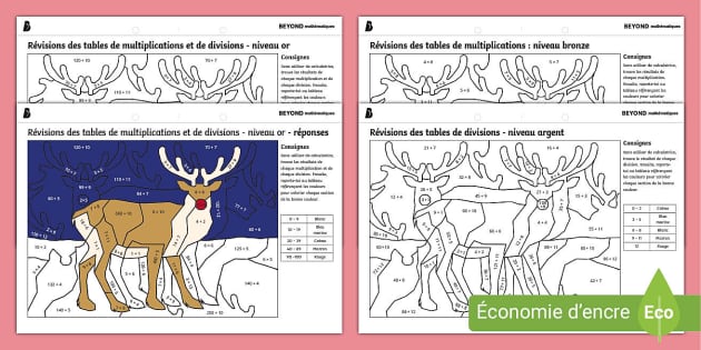 Tables de multiplications et de divisions sur le thème de Noël ...