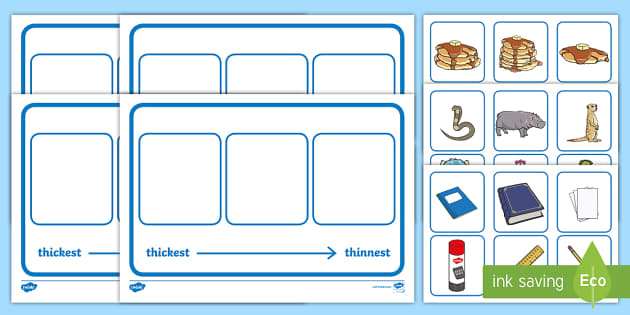 Thick and Thin Worksheet for Kids - Workstation Pack