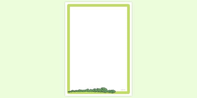 Simple Blank Bushes Page Border | Page Borders | Twinkl