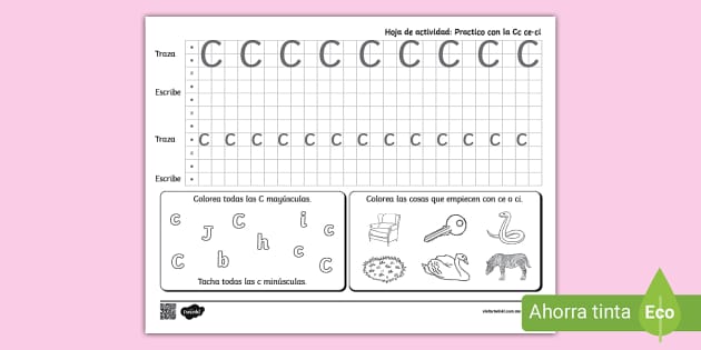 Hoja de actividad: Practico con la Cc ce-ci (teacher made)