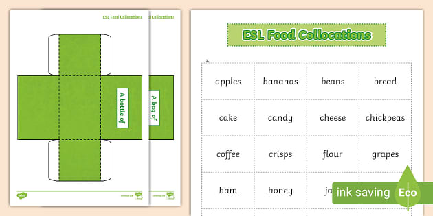 ESL Food Collocations Sorting Activity - Twinkl