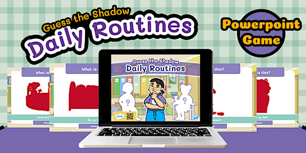 Daily Routines Guess The Shadow Powerpoint Game