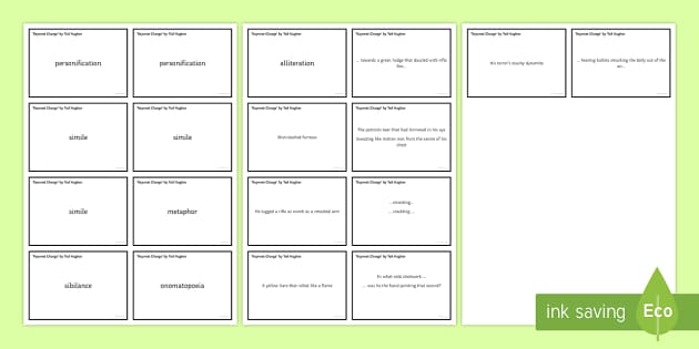 GCSE Poetic Devices Matching Cards to Support Teaching on 'Bayonet ... GCSE Poetic Devices Matching Cards to Support Teaching on 'Bayonet ...