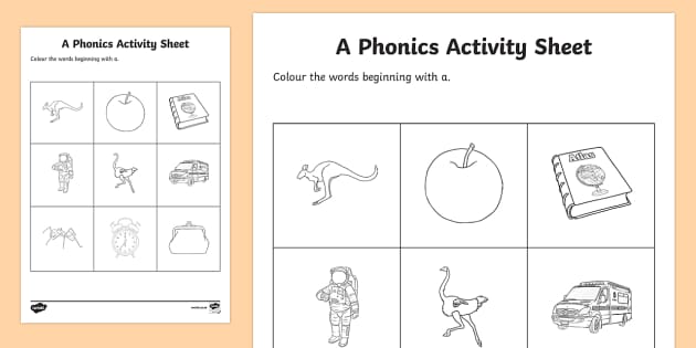 a Phonics Colouring Worksheet / Worksheet - Twinkl