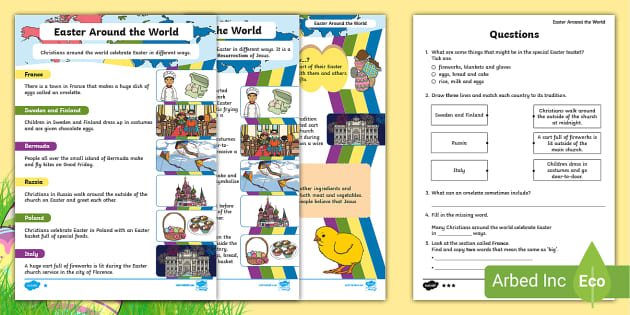 KS1 Easter Around the World Reading Comprehension Activity