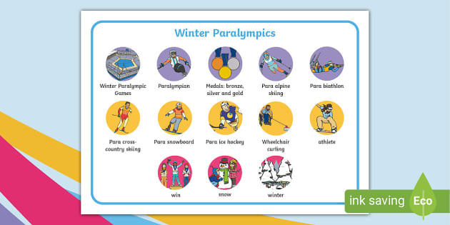 Winter Paralympics SEN Word Mat (teacher made) - Twinkl