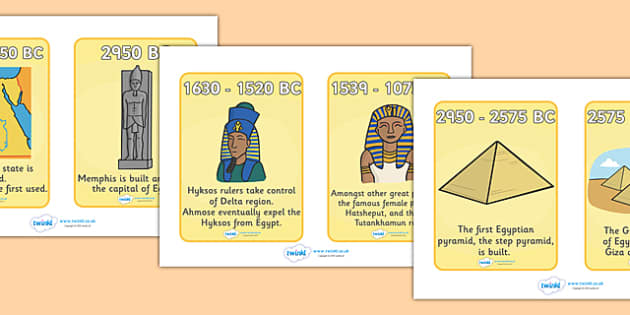 Ancient Egyptian Timeline Cards - Ancient Egyptian, history