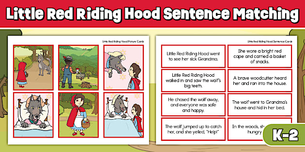 Little Red Riding Hood Simple Sentence Matching Activity