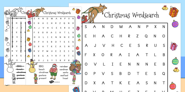 Australian Christmas Wordsearch - australia, christmas, words