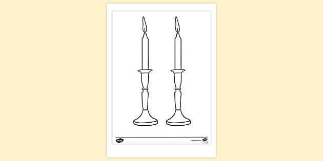 shabbat candles coloring pages