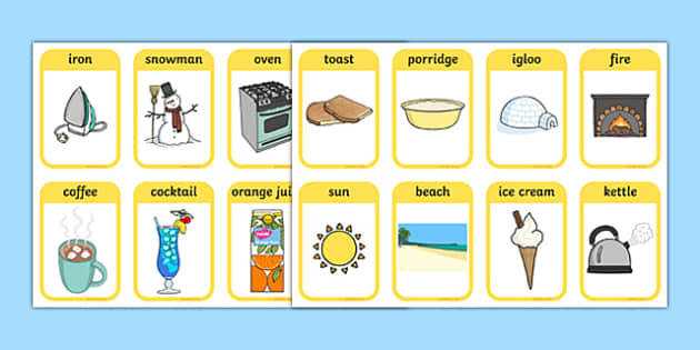 Temperature Flash Cards (teacher made)
