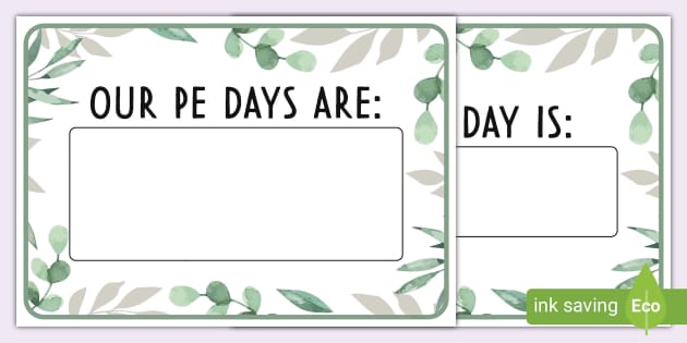 Botanical-Themed Our PE Days Display Poster - Twinkl Botanical-Themed Our PE Days Display Poster - Twinkl