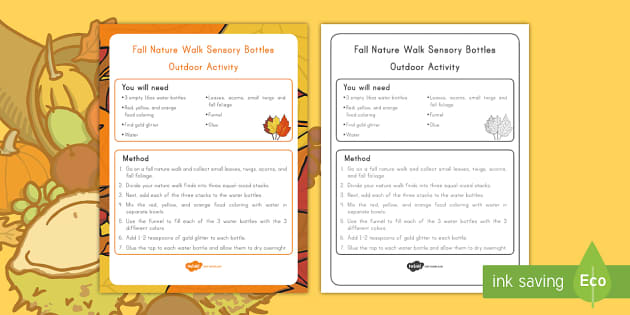 Fall Nature Walk Sensory Bottle (Teacher-Made) - Twinkl