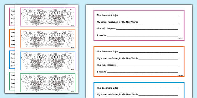 KS2 New Year Bookmarks (teacher made) - Twinkl