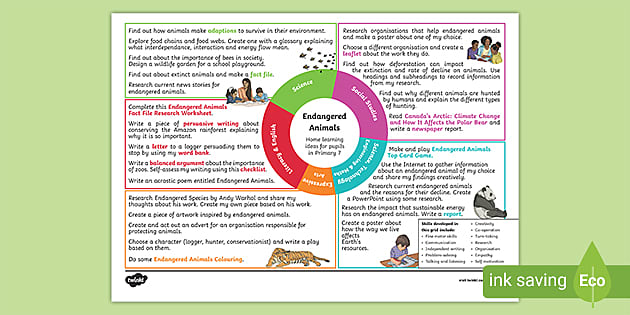 P7 Endangered Animals Mini Home Learning Topic