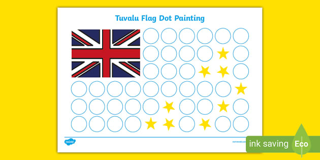 FREE! - Tuvalu Flag Dot Painting Worksheet (teacher made)