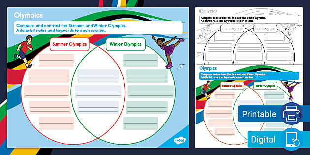 Printable Olympics Compare and Contrast Worksheet | Twinkl